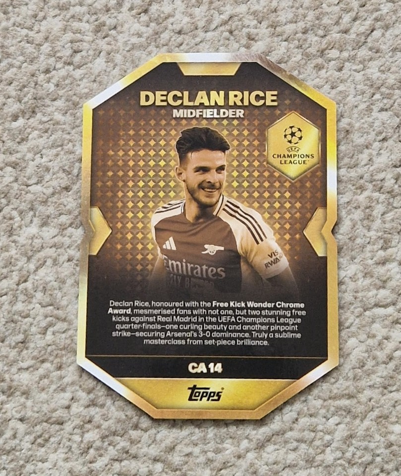 Declan Rice Chrome Award Card CA14 - Topps Match Attax 2025/26 25/26 ...