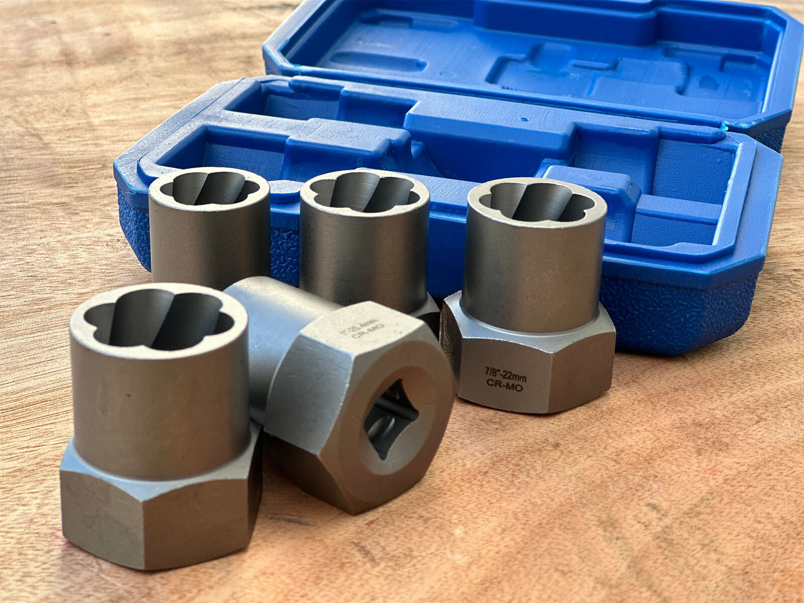 5pcs 1/2" Dr. SAE MM Jumbo Twist Socket Set Remove Extract Broken Bolt ...