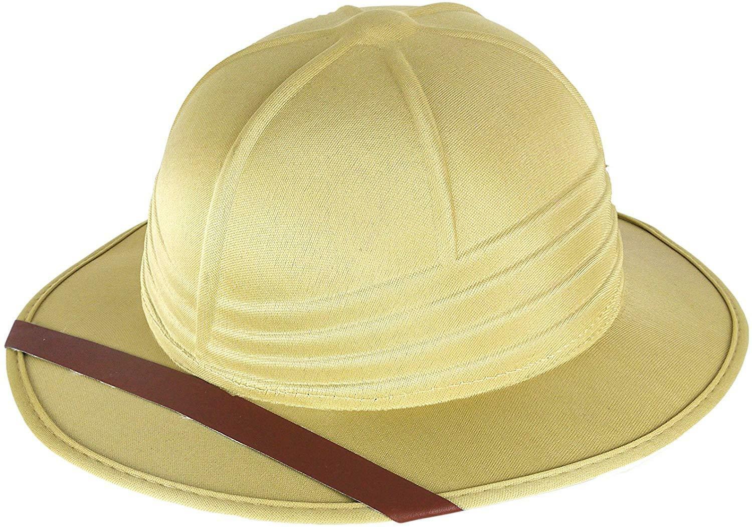 Safari Hat Adults Fancy Dress Jungle Explorer Helmet Unisex Costume ...