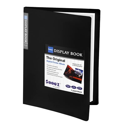 30-Pocket Art Portfolio Binder – 9x12 Black, Display 60 Pages ...