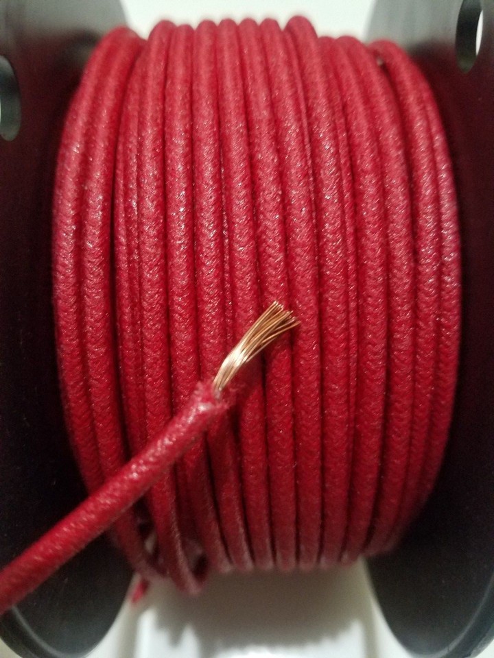 10 feet Vintage Braided Cloth Covered Primary Wire 8 gauge 8ga ga Solid ...