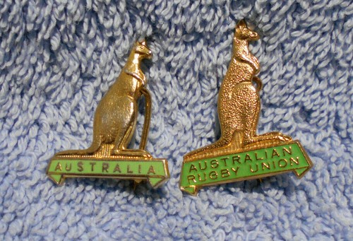 #D498. TWO AUSTRALIAN RUGBY UNION WALLABIES LAPEL BADGES | eBay Australia