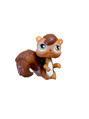 Littlest Pet Shop LPS #195 Squirrel Chipmunk Brown With Green Eyes | eBay
