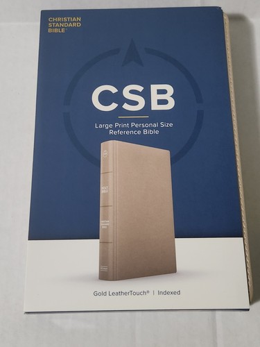 CSB Large Print Personal Size Reference Bible, Gold LeatherTouch ...