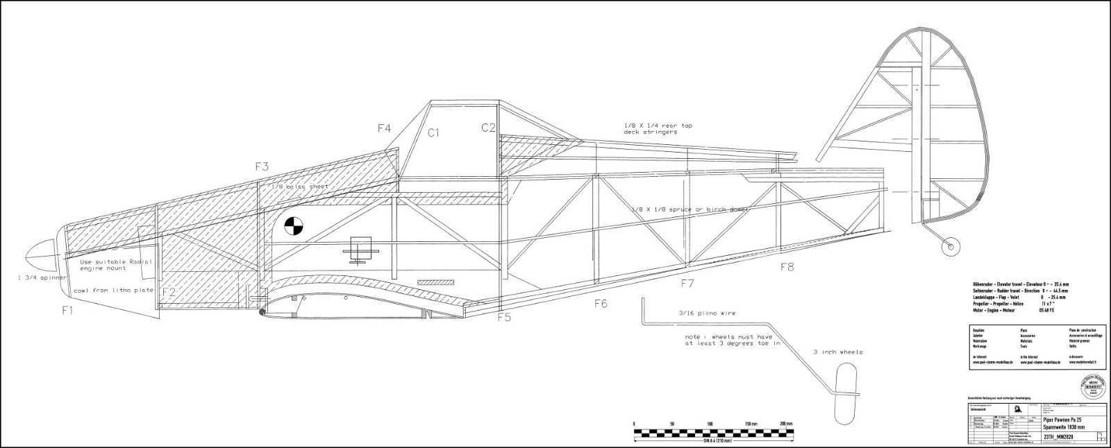 PIPER PA-25 Pawnee, Agrarflugzeug, Sportflugzeug. Modellbauplan | eBay