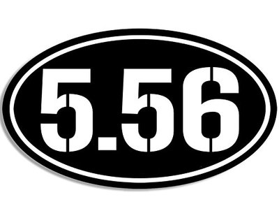 BLACK Oval 5.56 Sticker (556 nato ar-15 ar15 military) 4 Pack Of 2.5 ...