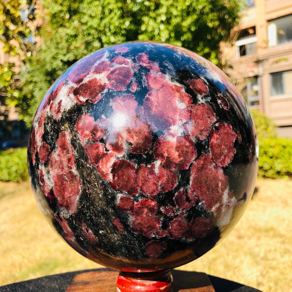 16.19LB Natural astrophyllite quartz "fireworks stone" crystal ball ...