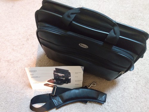 Targus Leather Briefcase/Laptop Bag, Black | eBay