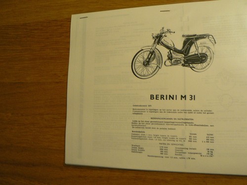 B0502 BERINI M31 TECHNICAL INFO AND SERVICE MANUAL PHOTOCOPY | eBay
