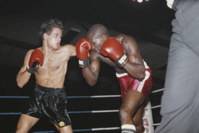 English super welterweight boxer Tony Collins pictured in action - Old ...