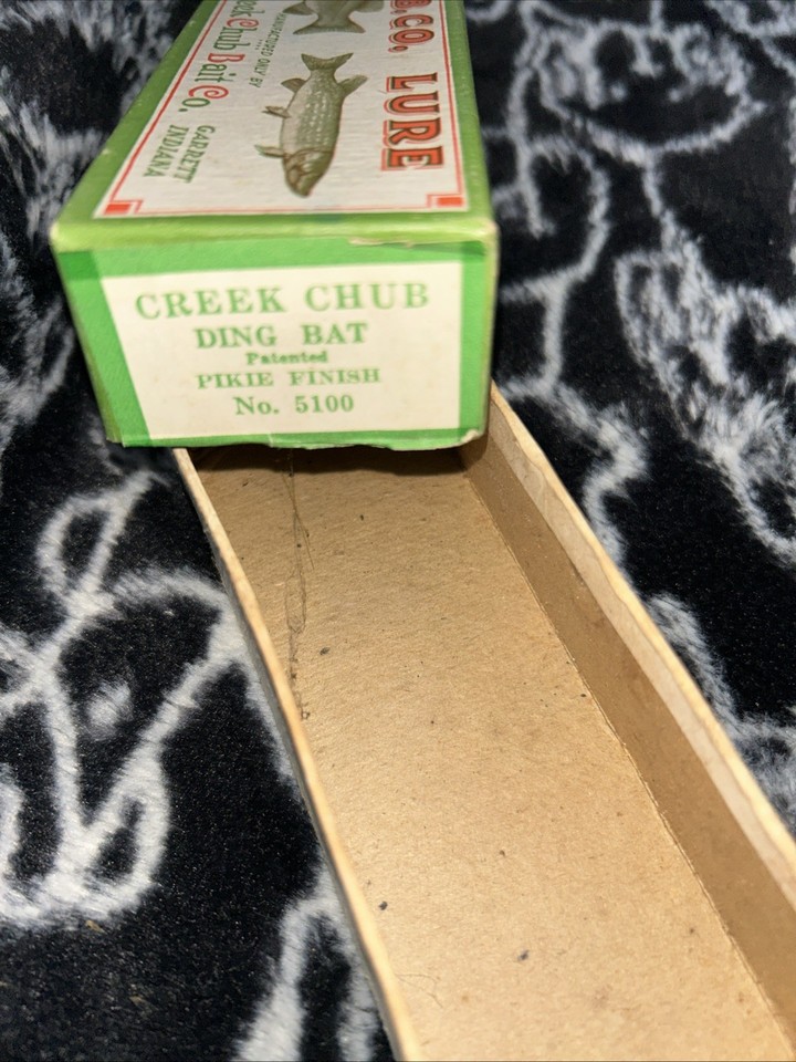 Vintage Creek Chub Ding Bat 5100 Pikie Finish Lure Box Only Garrett IN ...