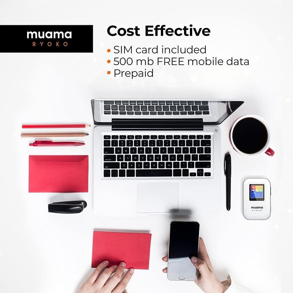 RYOKO Mobile Portable WiFi Hotspot 4G LTE Speed, SIM Card Added with ...