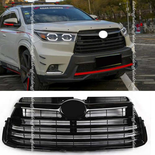 2014-2016 Toyota Highlander Front Bumper Grill Gloss Black Grille Decor ...