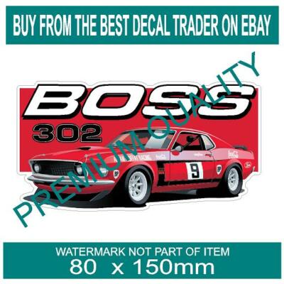 MUSTANG BOSS 302 Decal Sticker for Man Cave Hot Rod Americana Decals ...