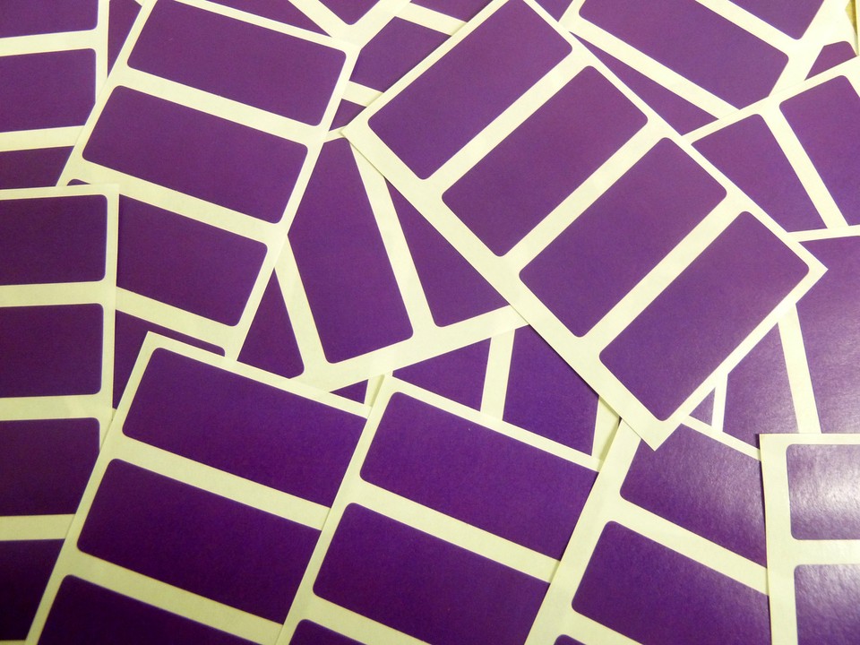 50x20mm Rectangle Stickers Coloured Rectangular Sticky Labels 36 ...