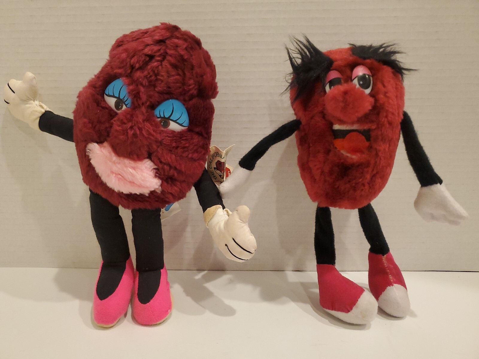 Lot of 2 Vintage 1988 California Raisins Stuffed Plush Toy Dolls by ...