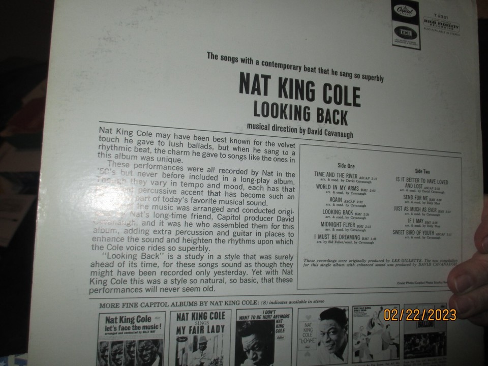 Nat King Cole 1960 Collector LP "Looking Back " Capitol Record | eBay