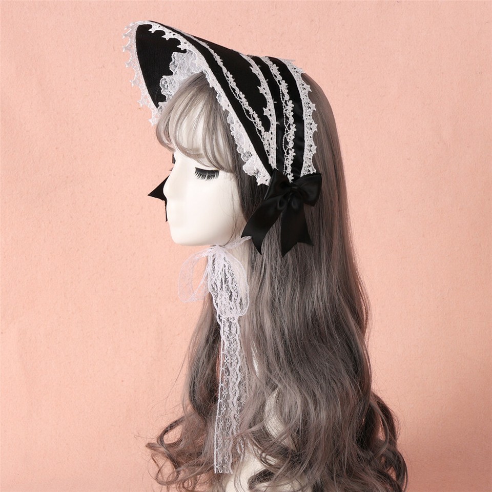 Women Gothic Bonnet Victorian Bonnet Halloween Half Bonnet for Classic ...