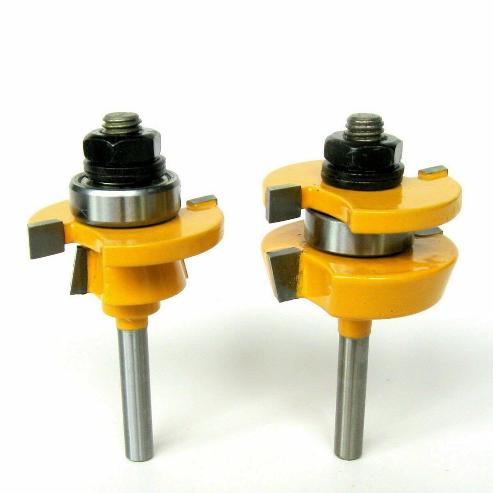 2pc 1/4'' Shank Shaker Bevel Rail & Stile Router Bit Woodworking Cutter ...