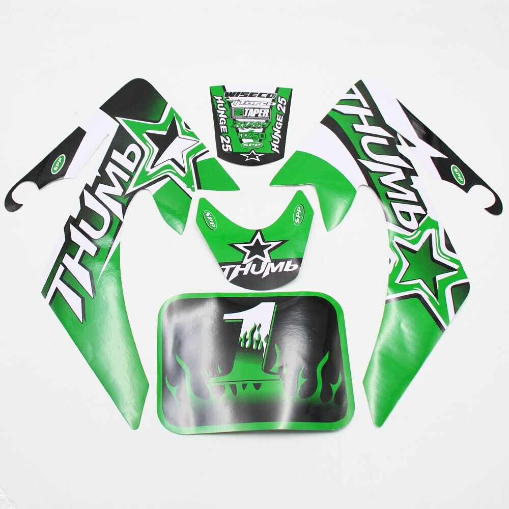 Green Sticker Decal Kit Fairing XR50 CRF 50cc 70cc 90cc 125cc Dirt Pit ...