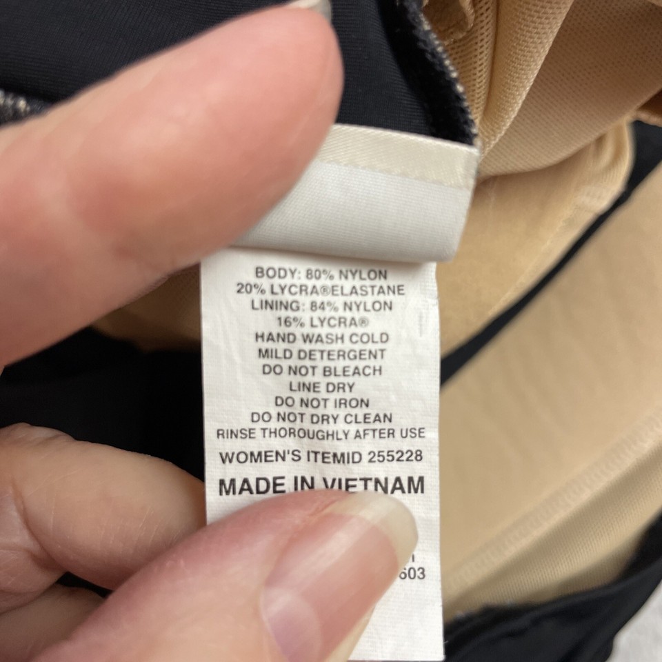 LL Bean Swimsuit One Piece Womens 16 Black Padded Bra UPF 50+ Basic Beach Swim | eBay