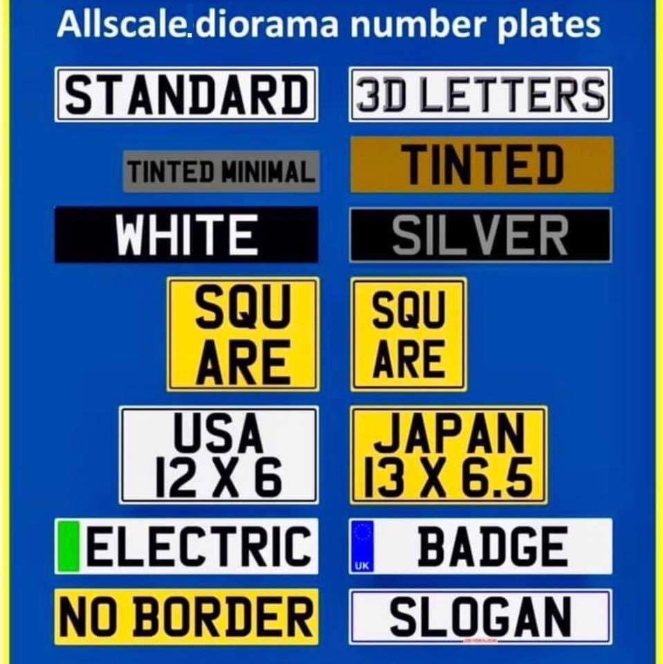 1/76TH SCALE PERSONALISED NUMBER PLATES FOR DIORAMA OR MODEL OTTO ...
