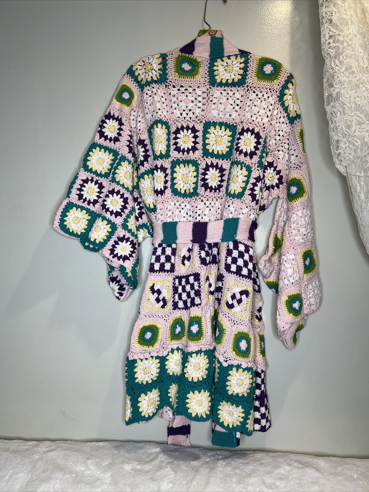 Free People Fillyboo Patchwork People Crochet Robe Unique Kimono Jacket ...