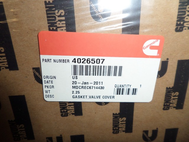 Cummins Valve Cover Gasket ISX Mfr# 4026507 Pdc0232 for sale online | eBay
