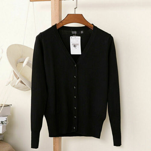 Womens Cardigan Long Sleeve Ladies Knitted Top Outwear Cardigans Plus ...