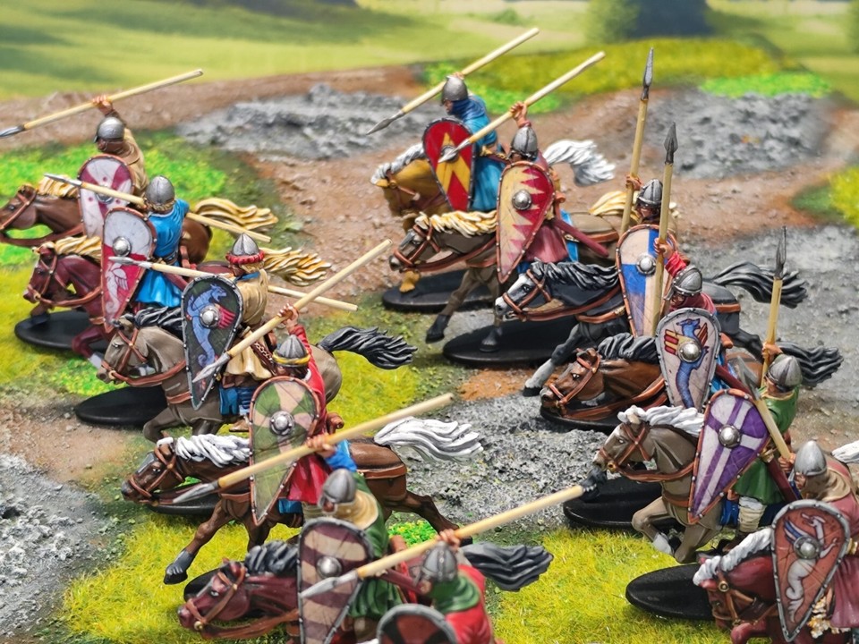 28mm Ancient DPS painted Dark age to Medieval Crusader Norman Cavalry ...