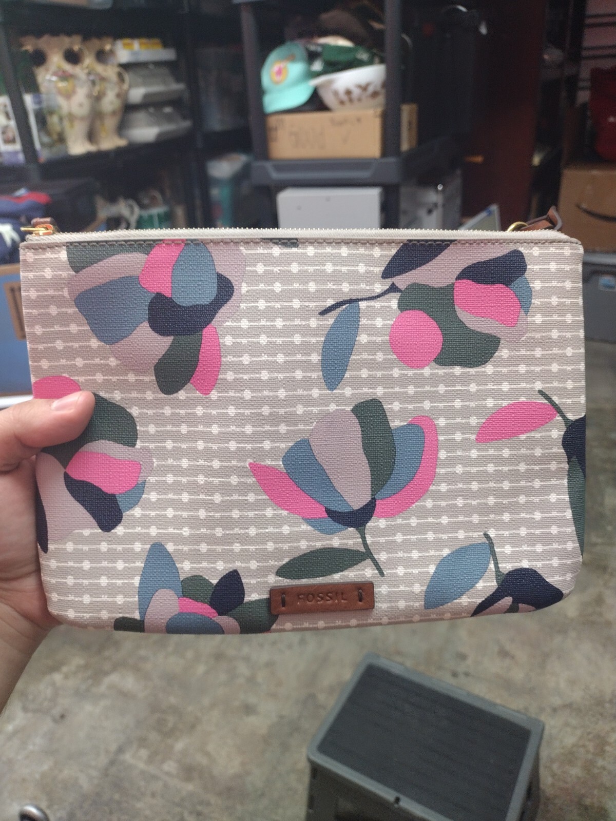 Fossil Devon Floral Multi White Grey Crossbody Bag *See Pictures* | eBay