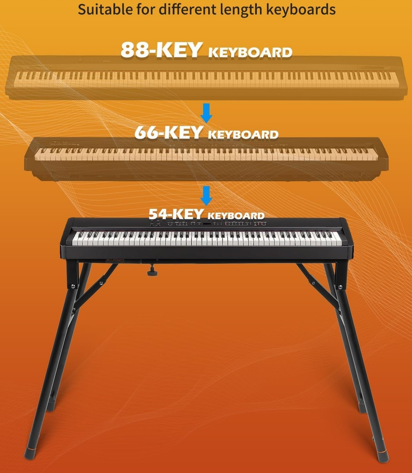 Collapsible Piano Keyboard Stand - Adjustable and Portable Heavy Duty ...