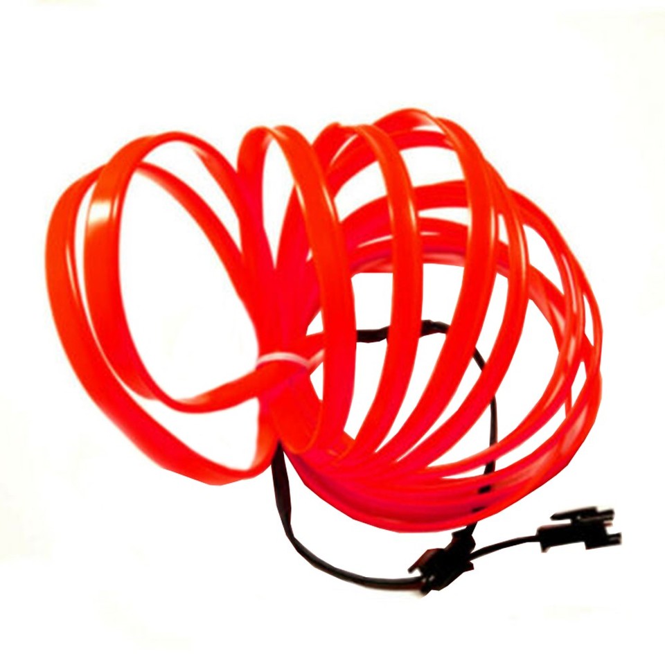 5M LED Red Car Interior Atmosphere Wire Strip Auto Light Decor Lamp ...