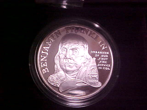 Benjamin Franklin Firefighter Proof 1oz. Silver Commemorative Coin | eBay