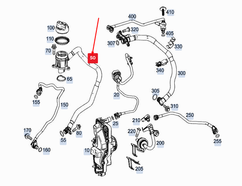 MERCEDES-BENZ A W177 Engine Vent Line A2600181100 NEW GENUINE | eBay ...