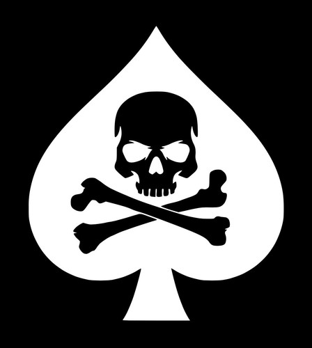 Spade Skeleton Die Cut Vinyl Decal Sticker Car Truck Pickup Laptop ...