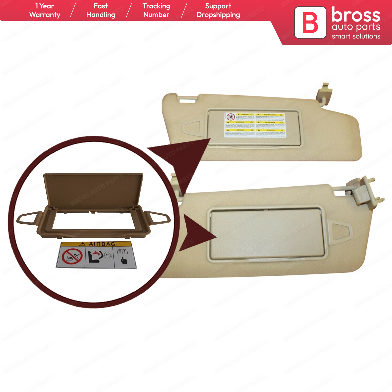 Sun Shade Visor Mirror Cover 2128103710 For Mercedes E Class W212 CLS ...