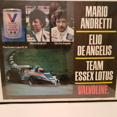 Vintage 1980 Valvoline Formula One Poster Mario Andretti Elio De ...