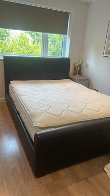 Wilson Upholstered Ottoman Bed Frame with Dreams Grayson K Mattress ...