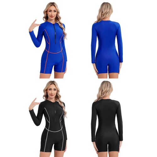 Damen Badeanzug Schnell Trocken Badebekleidung Sommer Overall Rash ...