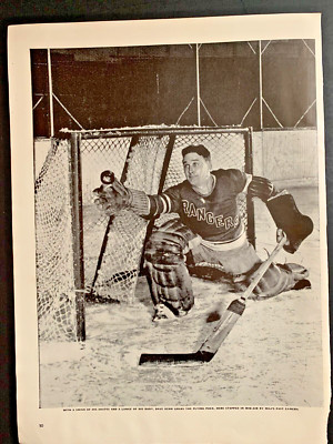 Photo NY Rangers Goalie Dave Kerr 14" x 10" Vintage Life Magazine 1940 ...