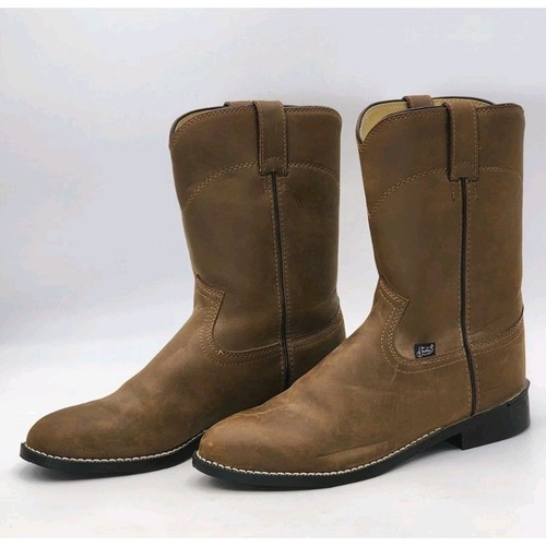 Justin Roper Basics Boots JB3001 Brown Men's Size 8EE Cowboy Boots | eBay