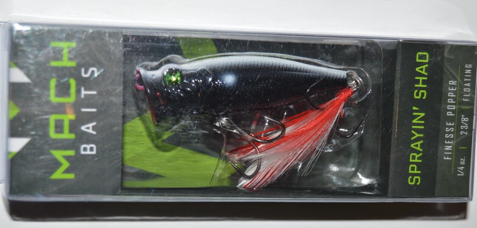 mach baits sprayin' shad finesse popper 1/4oz floating 2 3/8" skunk | eBay