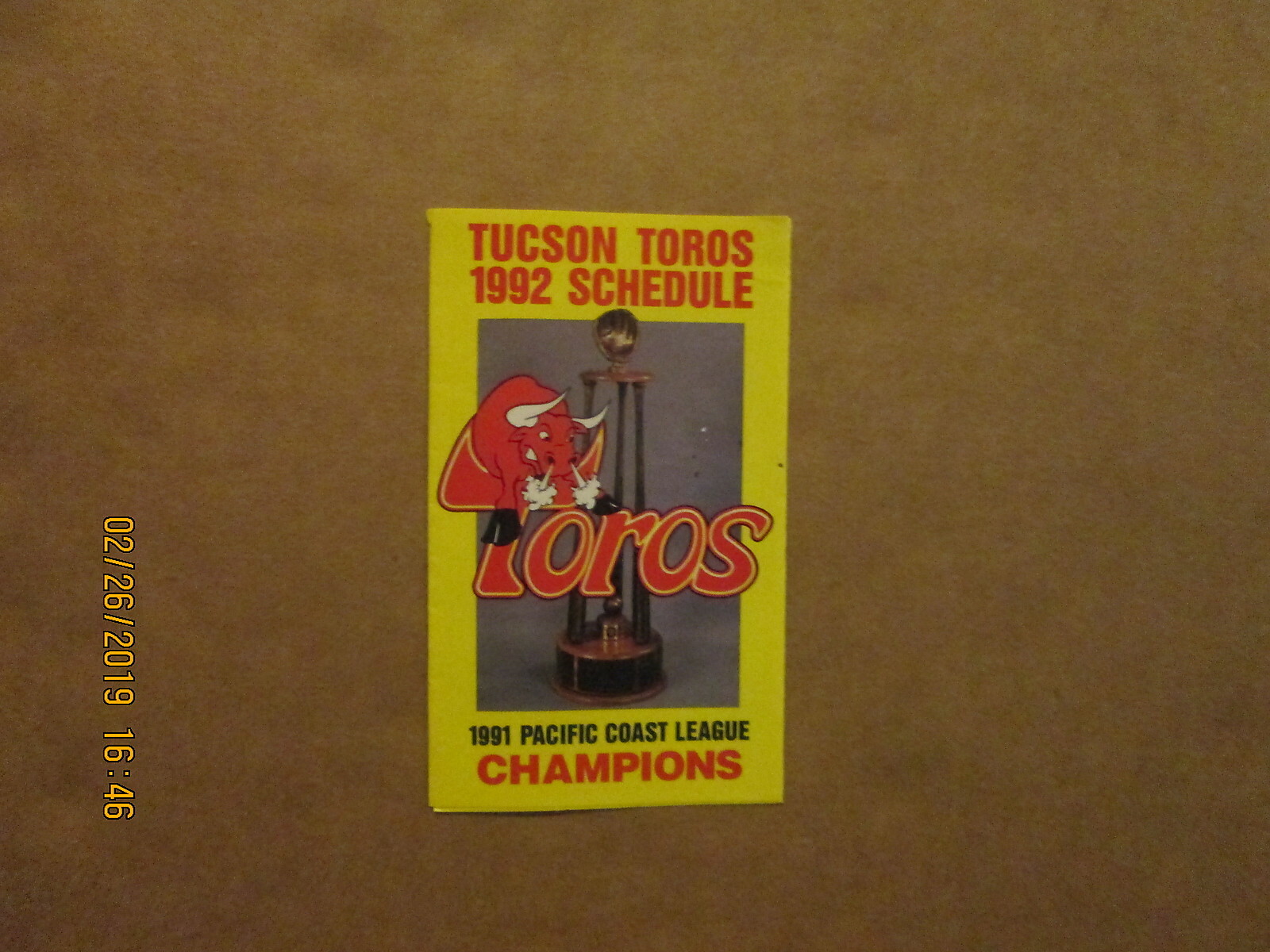 Tucson Toros Vintage Defunct Circa 1992 Team Logo Baseball Pocket ...