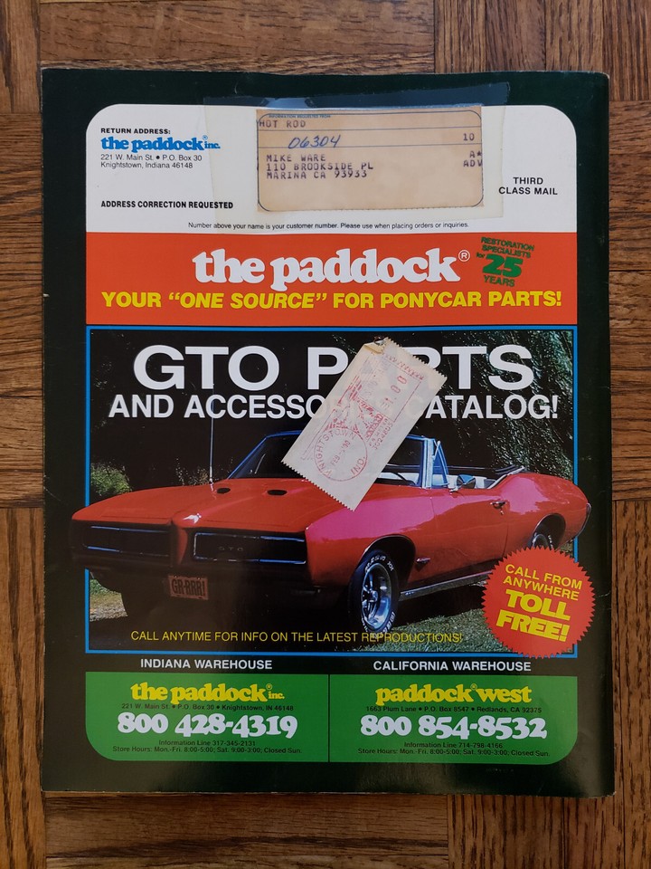 The Paddock GTO 1964 - 1974 Parts Accessories Catalog 1990 VINTAGE VG ...