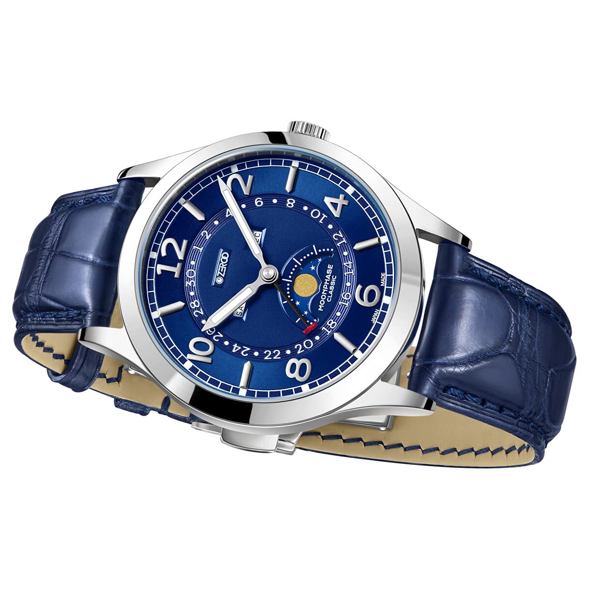 [Zero] ZEROO CLASSIC2 Watch Moon Phase Quartz Men ZC002SBL [Genuine ...