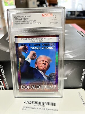 2024 Donald Trump Assassination Attempt Card Holo Graded 10 GEM MT ...