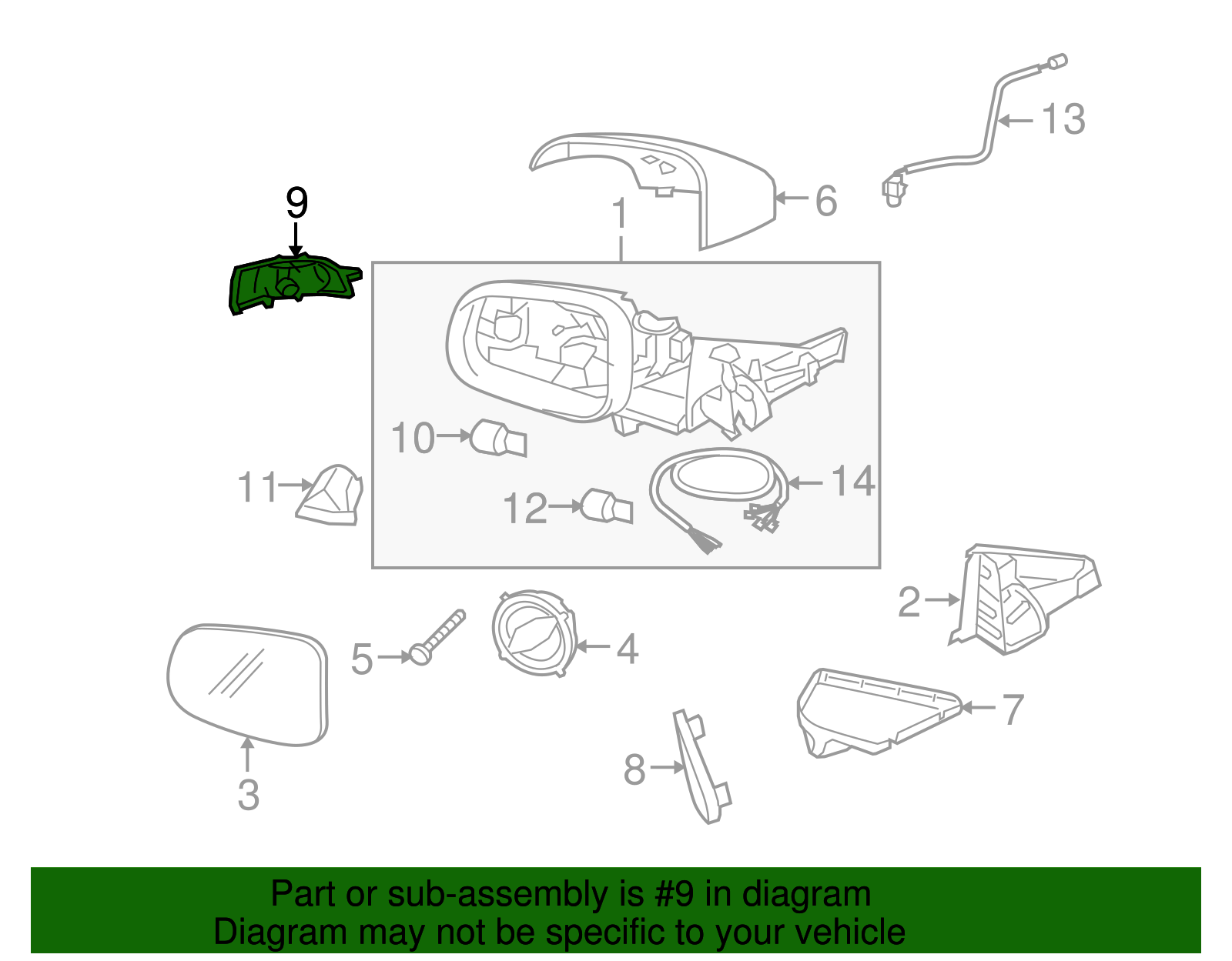 31111090 Genuine Volvo Mirror Turn Signal Left Drivers Side for sale ...