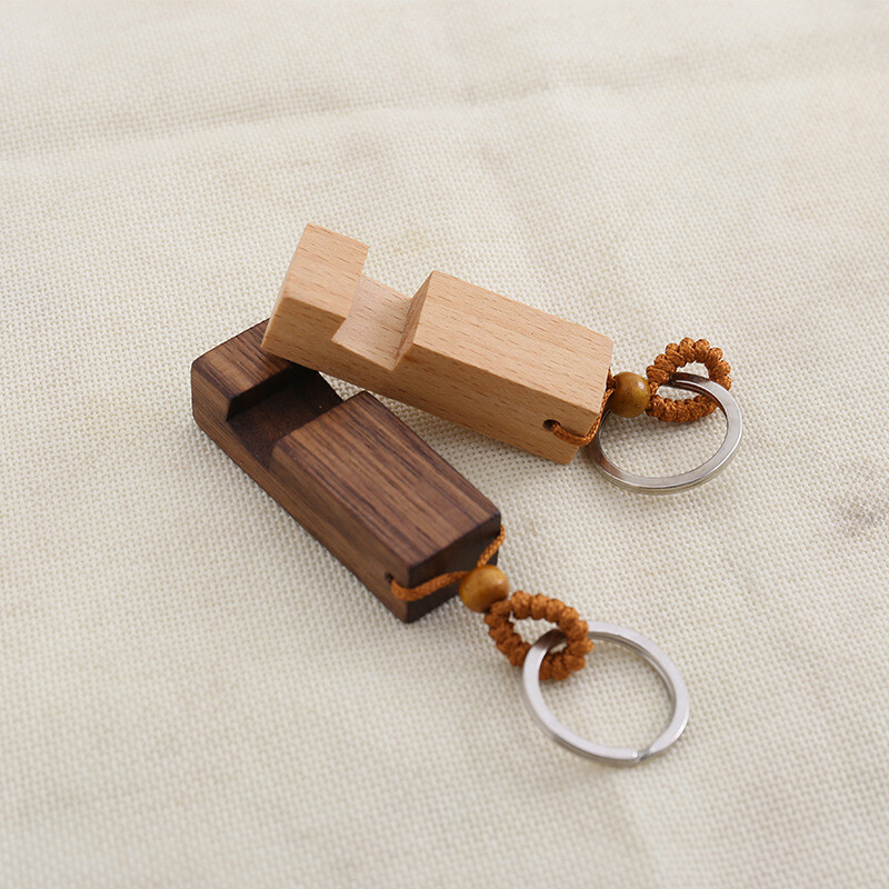 Wooden Keychain Rectangular Key Ring Car Bag Hanging Pendant Keychain ...