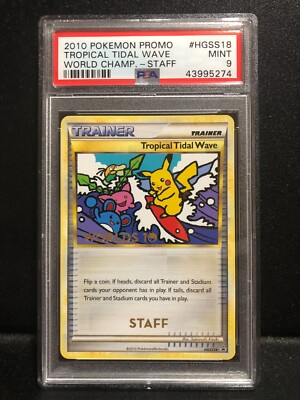 PSA 9 Tropical Tidal Wave 2010 Pokemon World Champ STAFF - HGSS18 | eBay